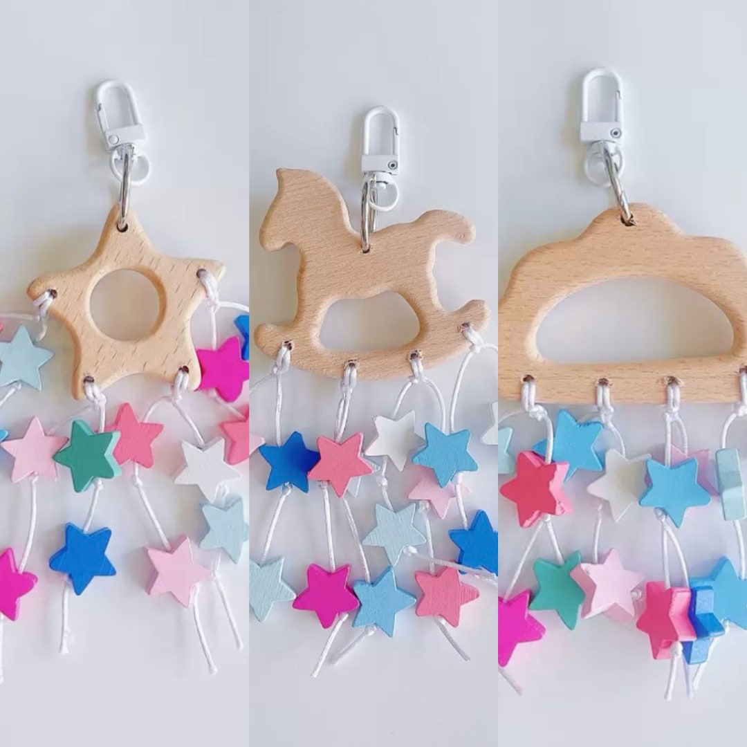 20cm Parrot Toy Colourful Wooden Stars Star Rocking Horse Cloud Bird ...