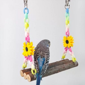 15x22cm Handmade Sunflower Big Swings Natural Tree Branch Parrot Bird ...