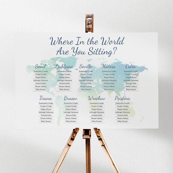 Travel Theme Seating Chart - Etsy