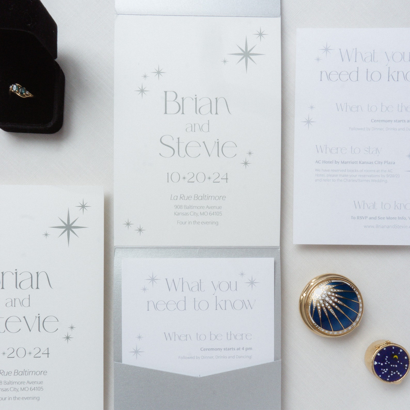 Dreamy Celestial Wedding Invitations | Shimmering Moon & Star Design ...