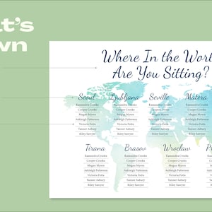 World Travel Themed Seating Chart - Etsy