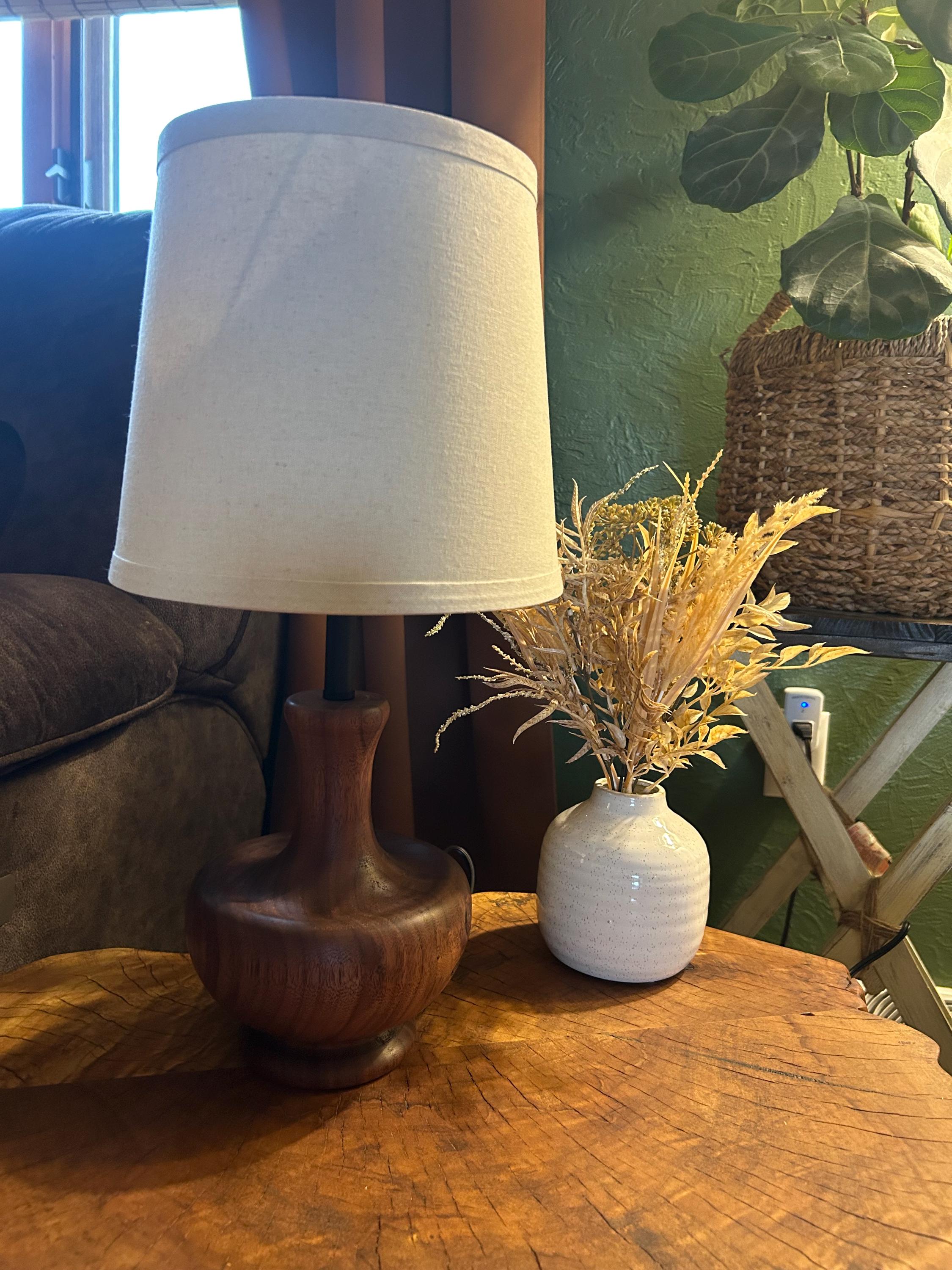 Walnut Table Lamp, Mid Century, Hand Turned - Etsy