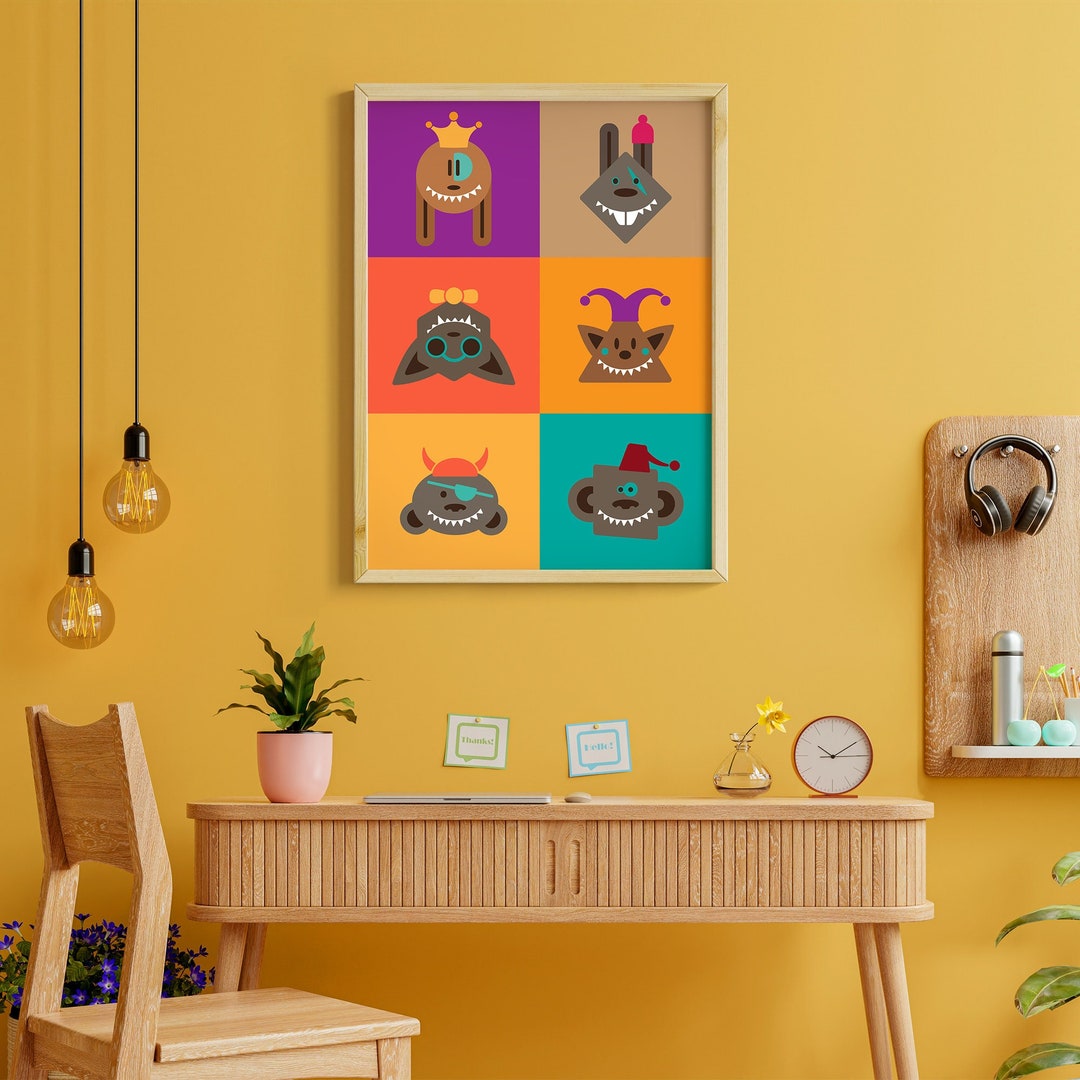 Bat Poster, Monkey Poster, Funny Monkey Poster, Bear Nursery Wall Art ...