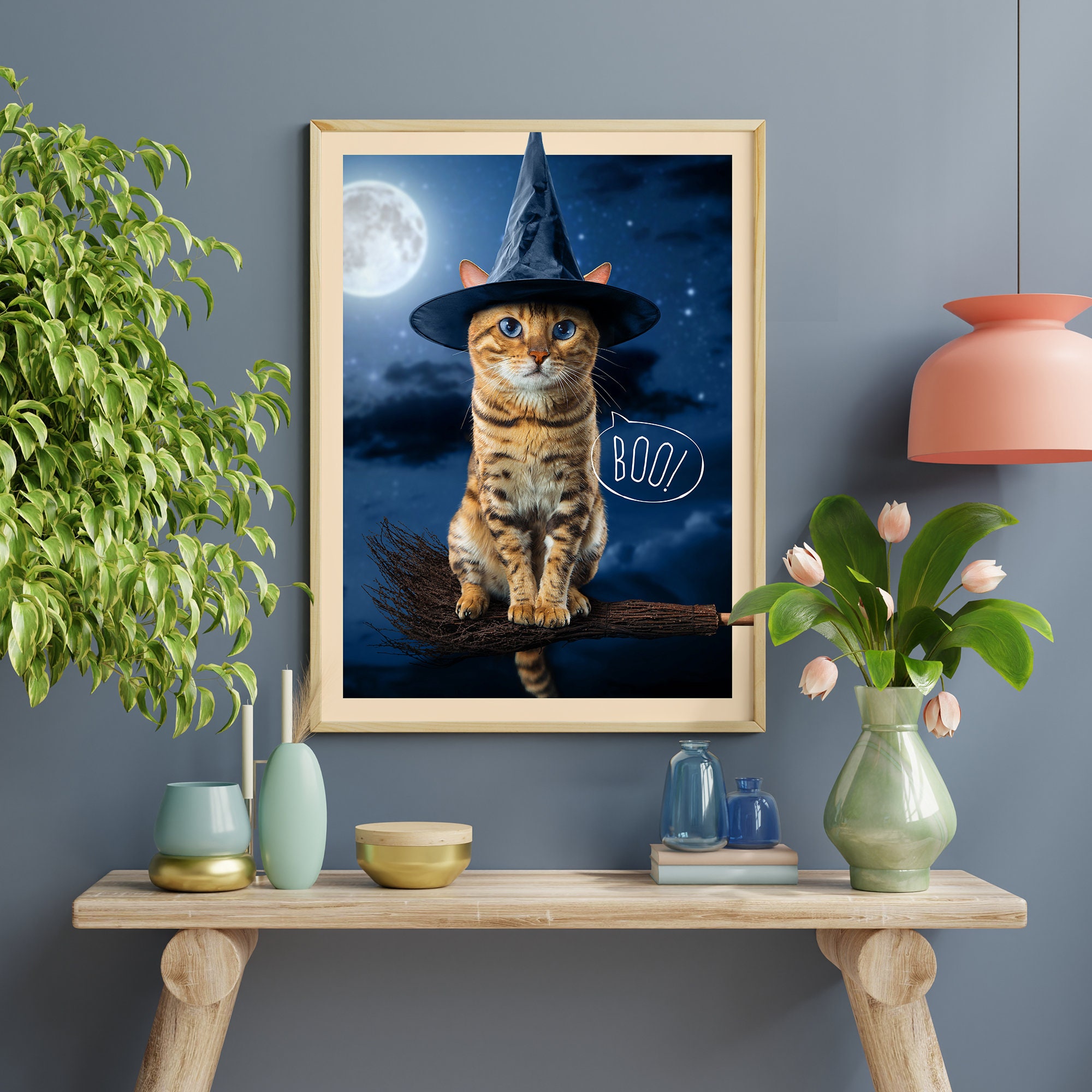 Witch Poster Funny Cat Poster Halloween Poster Photo - Etsy