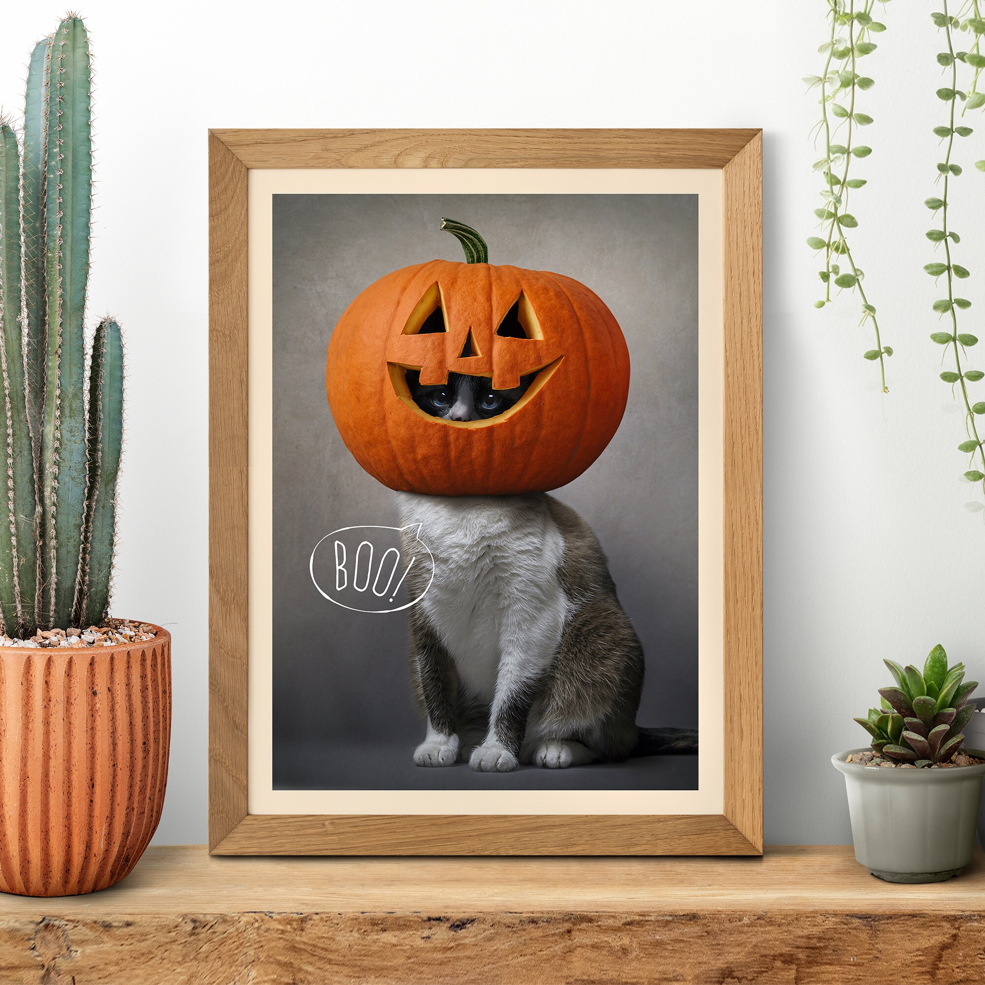 Halloween Poster, Funny Cat Poster, Halloween Home Decor, Photo ...