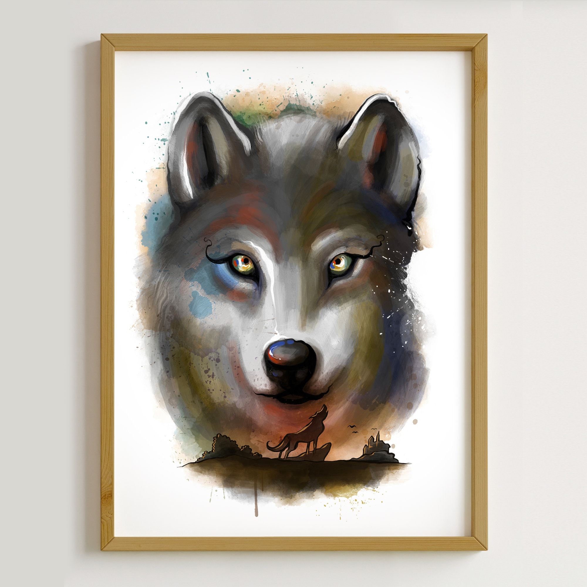Wolf Painting, Wolf Poster, Wolf Art Print, Wolf Illustration, Wolf ...