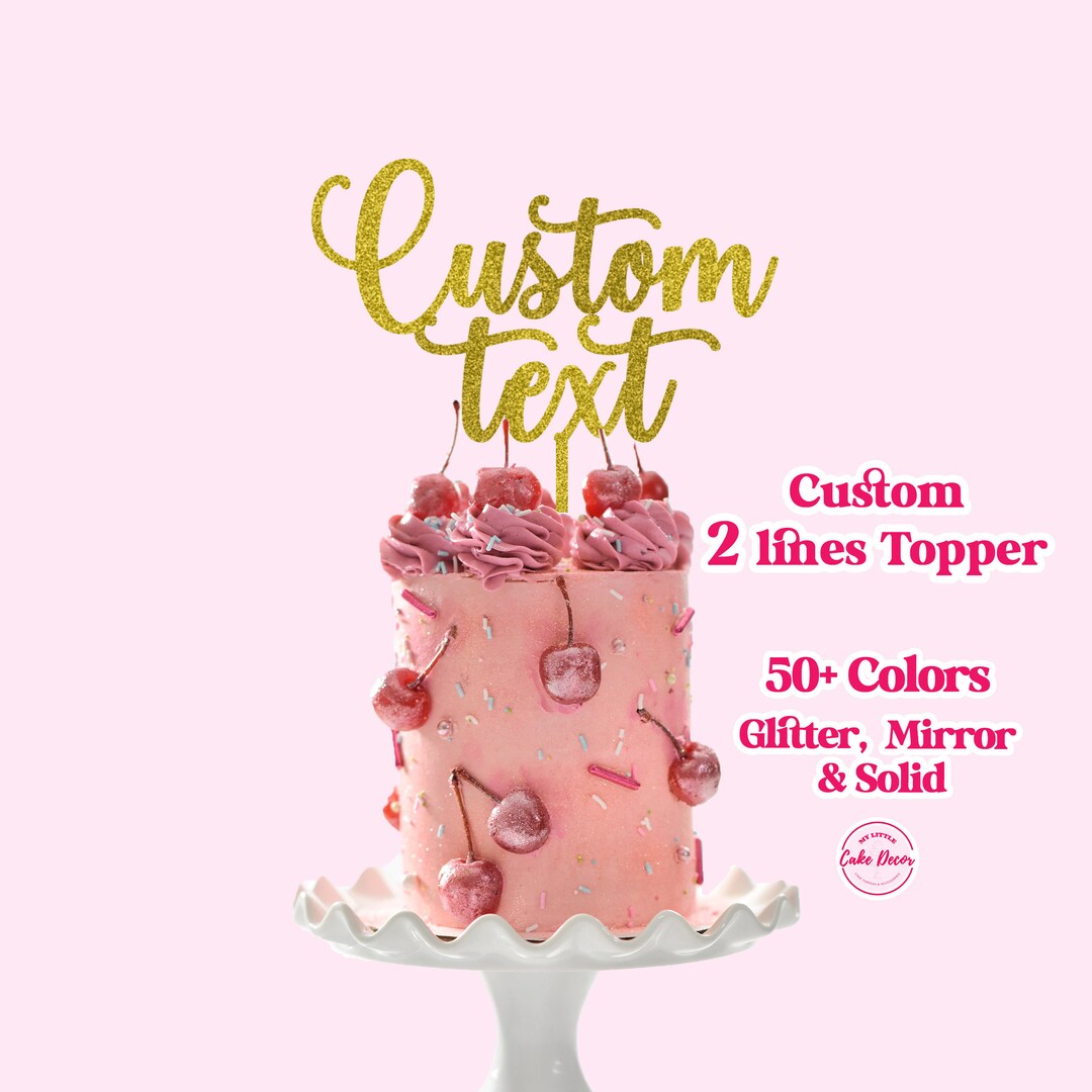 Custom Words Single Colour Cake Topper Any Words Cake Topper - Etsy