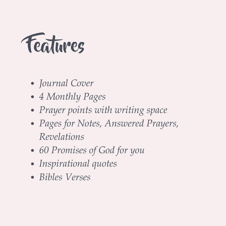 Monthly Prayer Journal | Digital Planner | Printable Planner Notebook ...