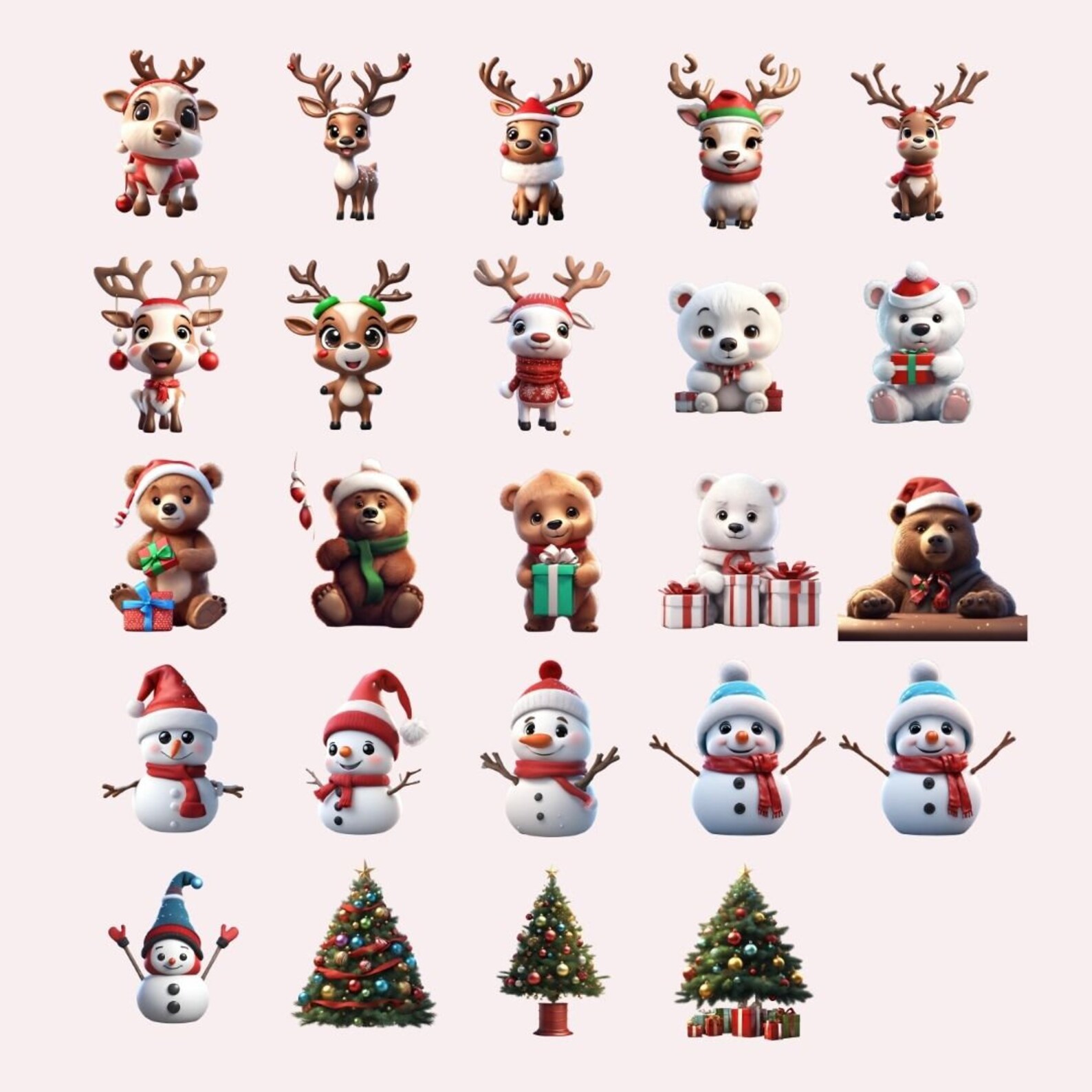 3D Christmas Cliparts | Animated Christmas Characters | Pixar Inspired ...