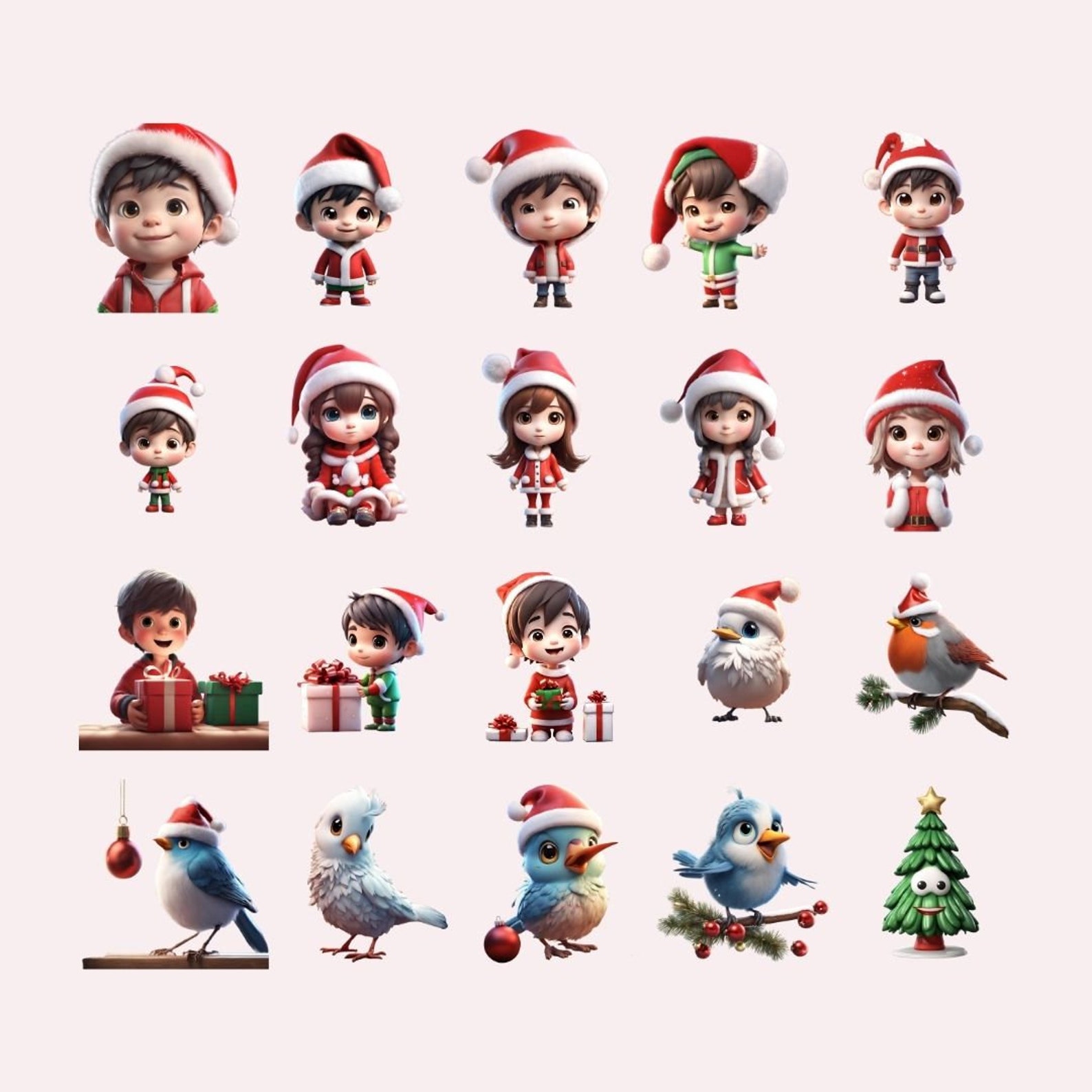 3D Christmas Cliparts | Animated Christmas Characters | Pixar Inspired ...