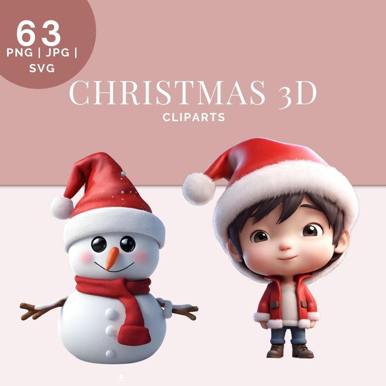 3D Christmas Cliparts | Animated Christmas Characters | Pixar Inspired ...