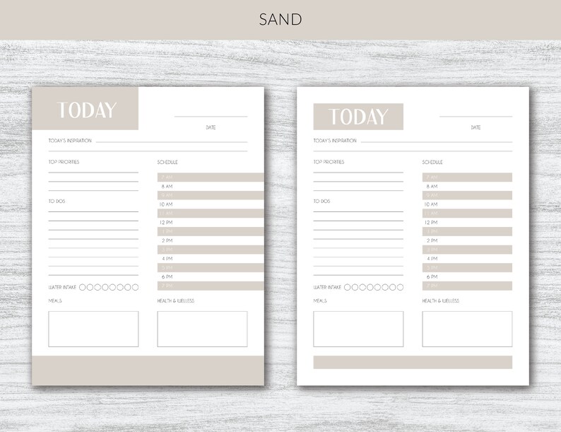 Minimalist Daily Printable Planner in Multiple Colors | Printable Daily ...