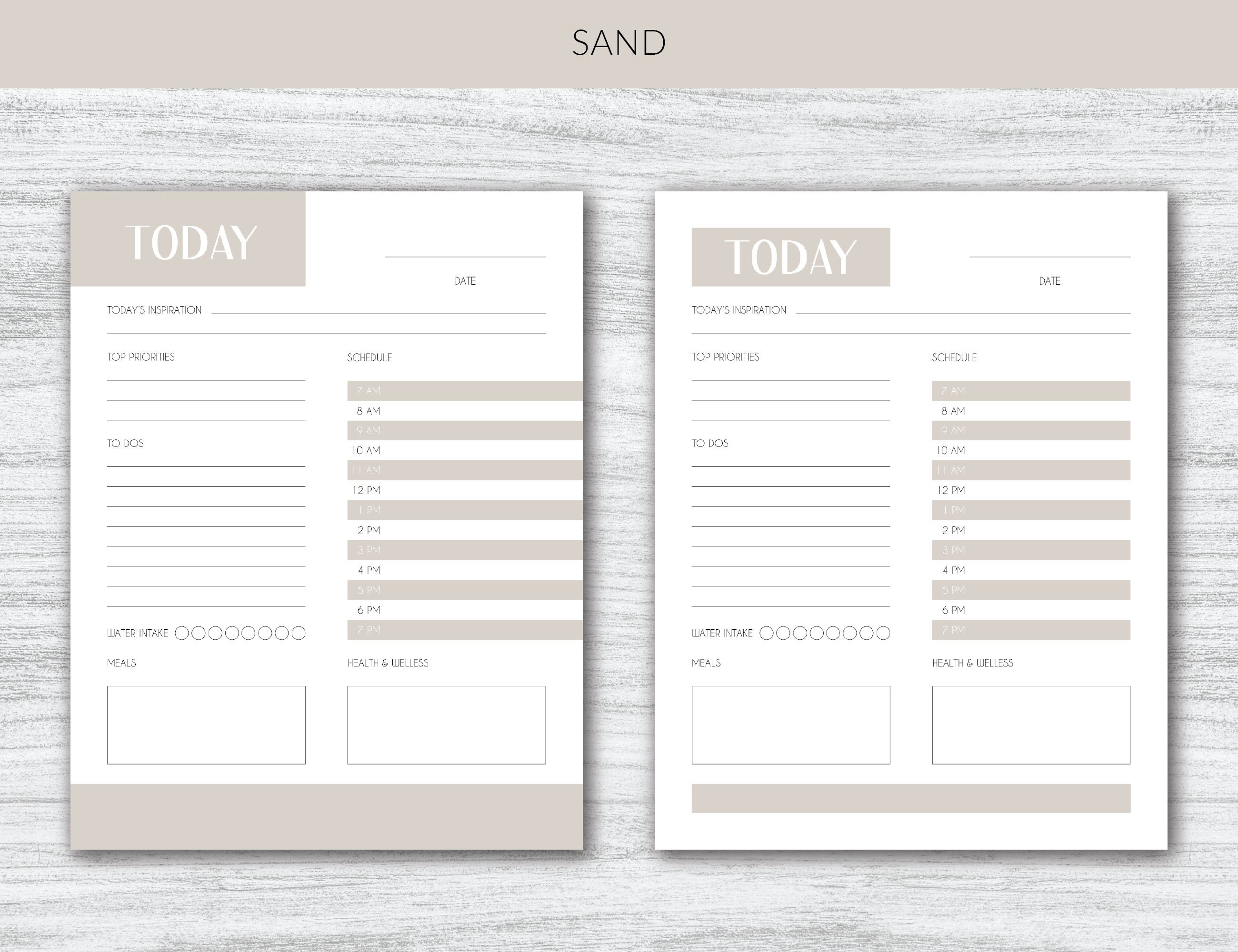 Minimalist Daily Printable Planner in Multiple Colors Printable Daily ...