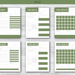 Minimalist Printable Planner Bundle in Multiple Colors | Daily, Weekly ...