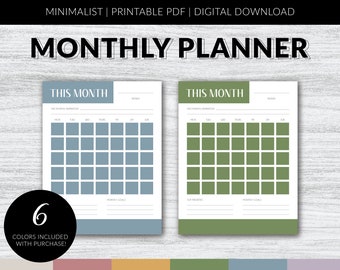 Minimalist Printable Planner Bundle in Multiple Colors - Etsy