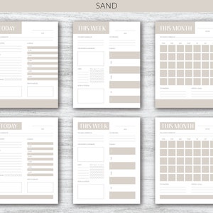 Minimalist Printable Planner Bundle in Multiple Colors | Daily, Weekly ...