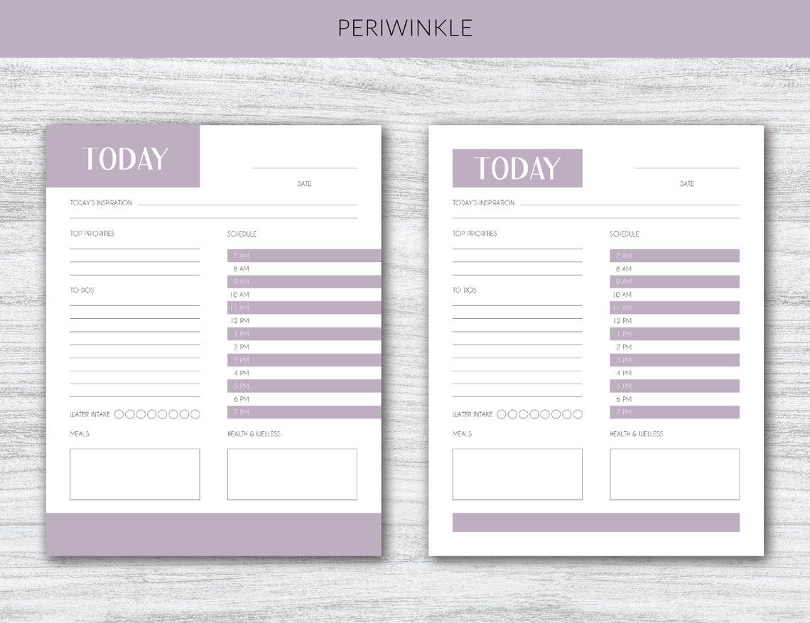 Minimalist Daily Printable Planner in Multiple Colors Printable Daily ...