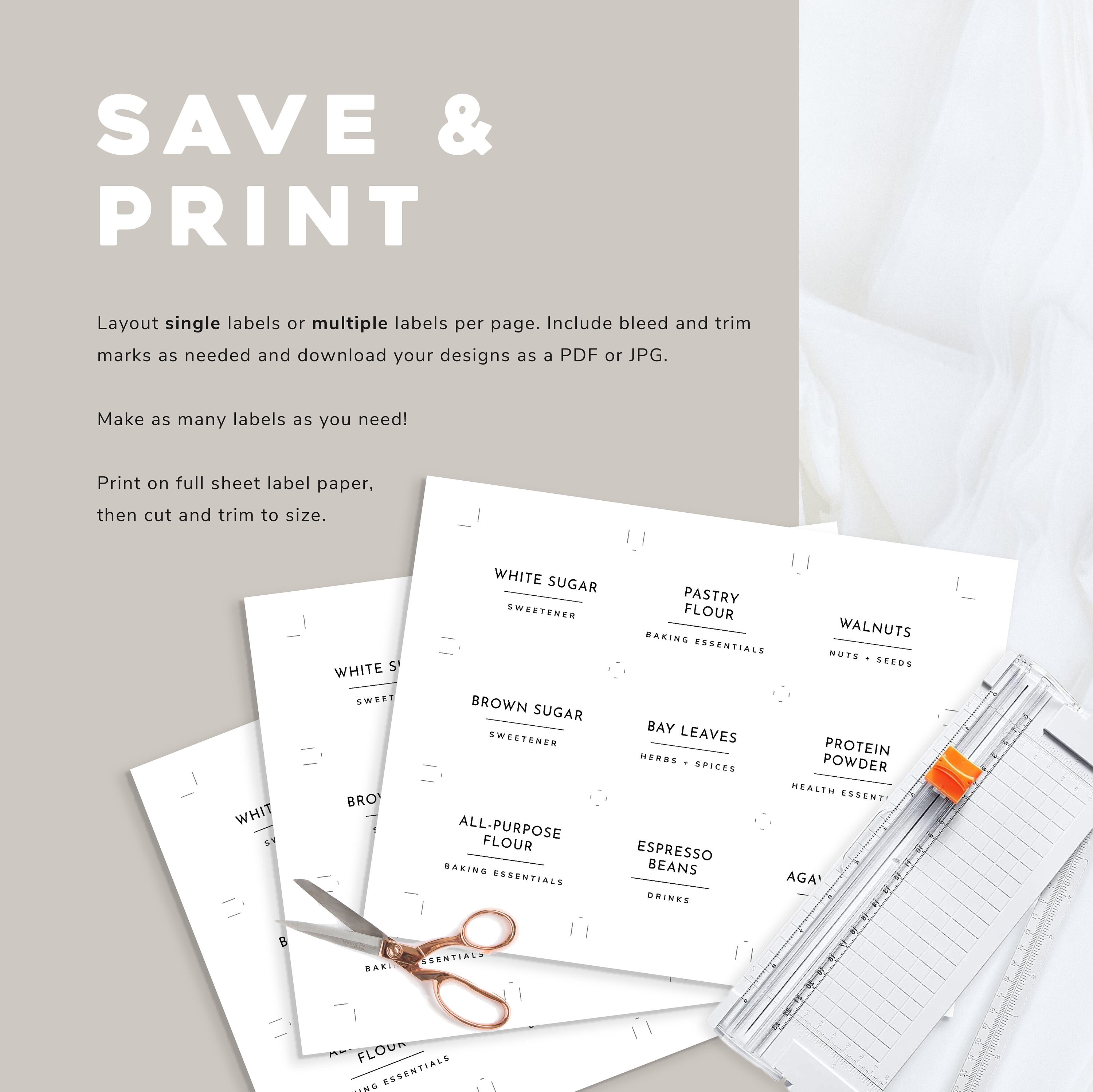 Minimalist Pantry Label Template Kitchen Organization Printable ...