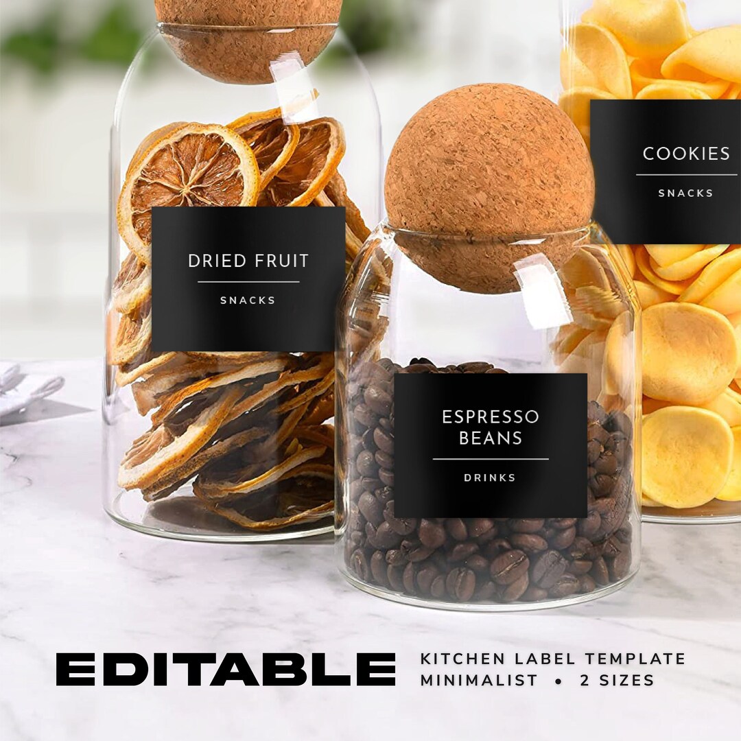 Minimalist Pantry Label Template Kitchen Organization Printable ...