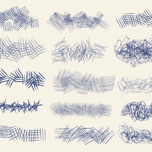 Procreate Ballpoint Pen Brushes, Crosshatch Brushes, Cross Hatching ...