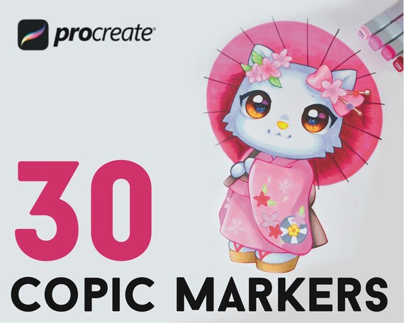 30 Copic Markers Brushset for Procreate Marker Digital - Etsy