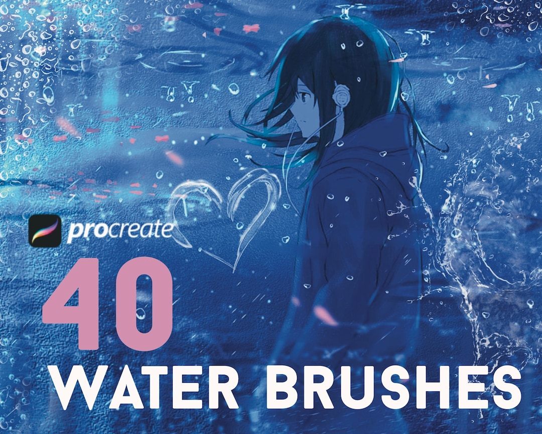Procreate Water Brushes, Water Drops Brushes, Manga Brushes for Photoshop, Japanese Manga ...