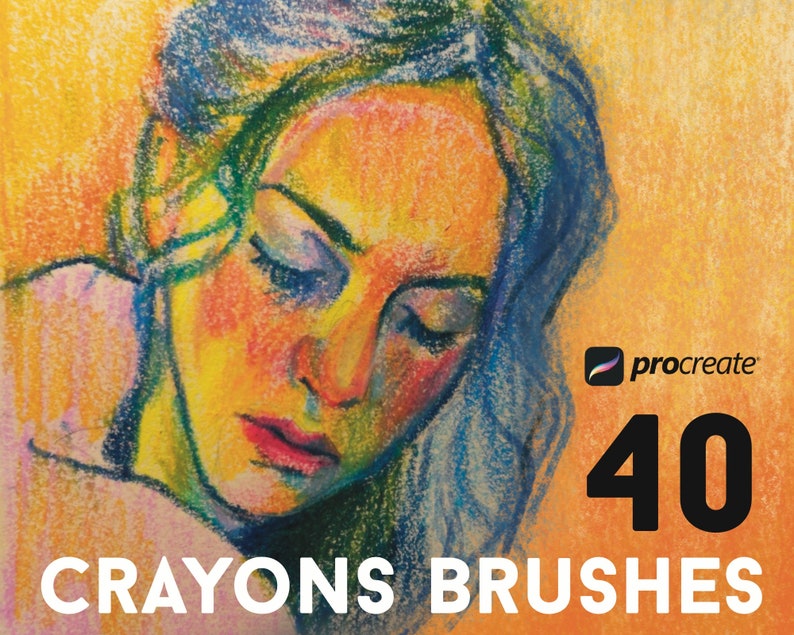 40 Procreate Brushes Crayon Procreate Crayon Brush Pack - Etsy