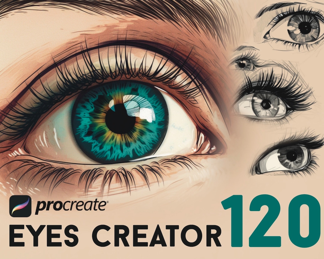 120 Procreate Eyes Stamp Brushes, Procreate Women Eyes Brush, Procreate ...