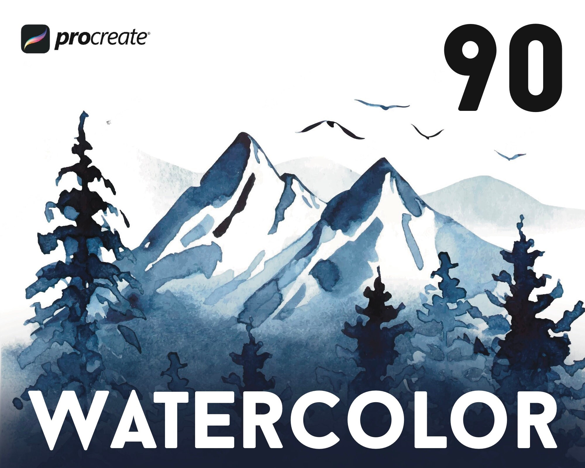 90 Watercolor Painting Kit for Procreate Manga Procreate - Etsy