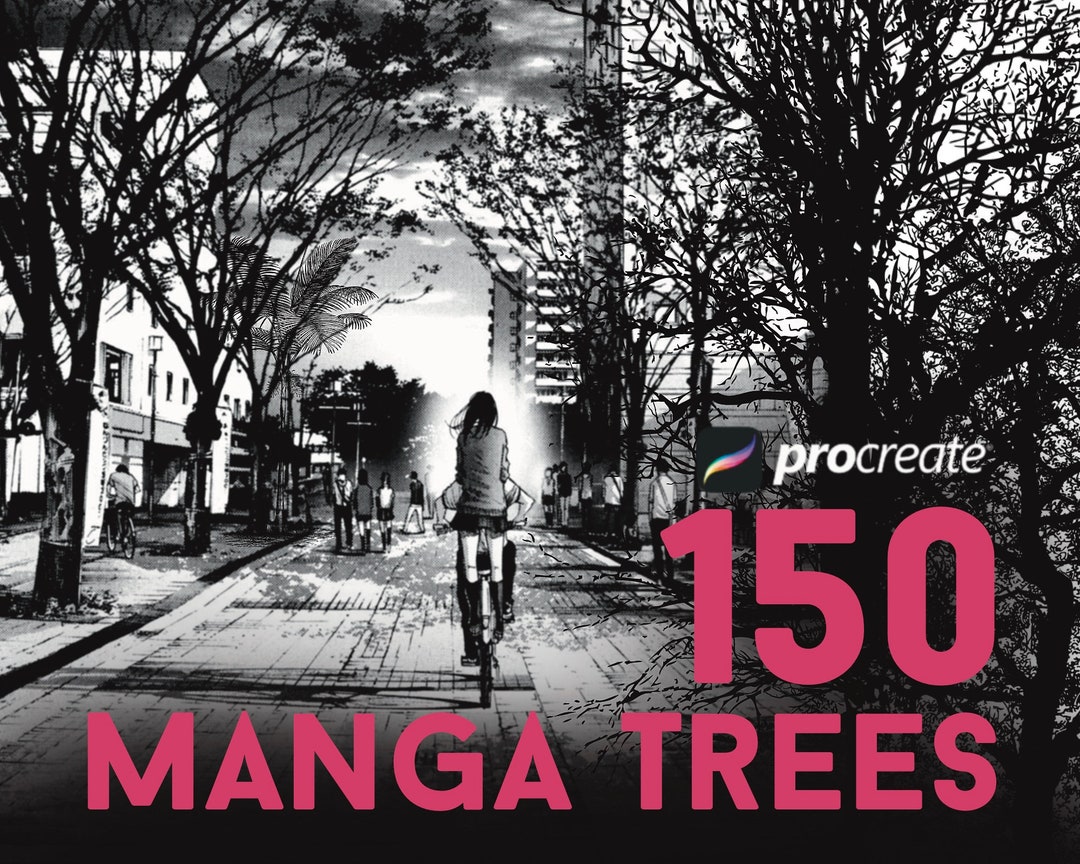 Manga Tree Brushes for Procreate, Manga Procreate Stamps, Procreate ...