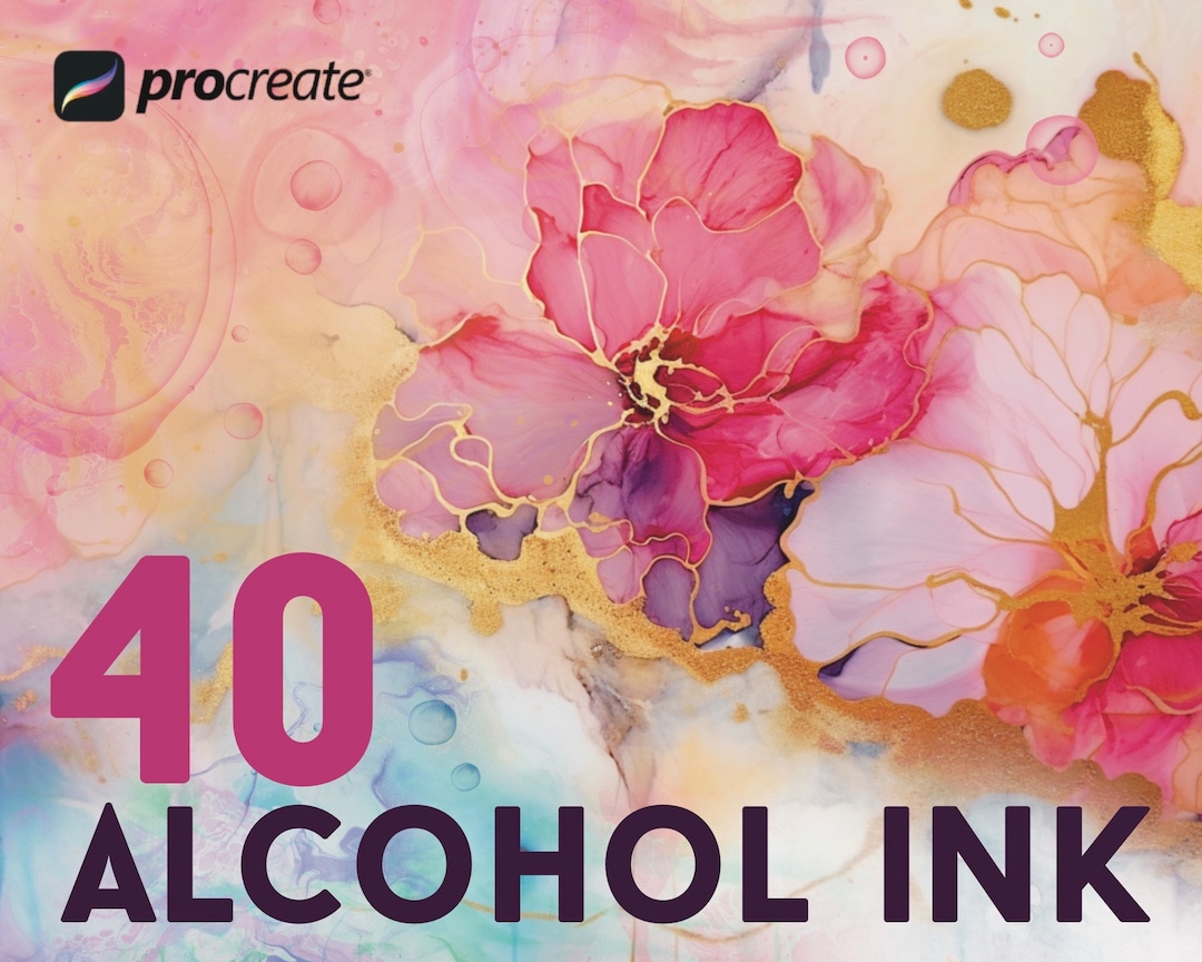 Alcohol Ink Procreate Brush Pack ,color Changing, Texture Brushes ...