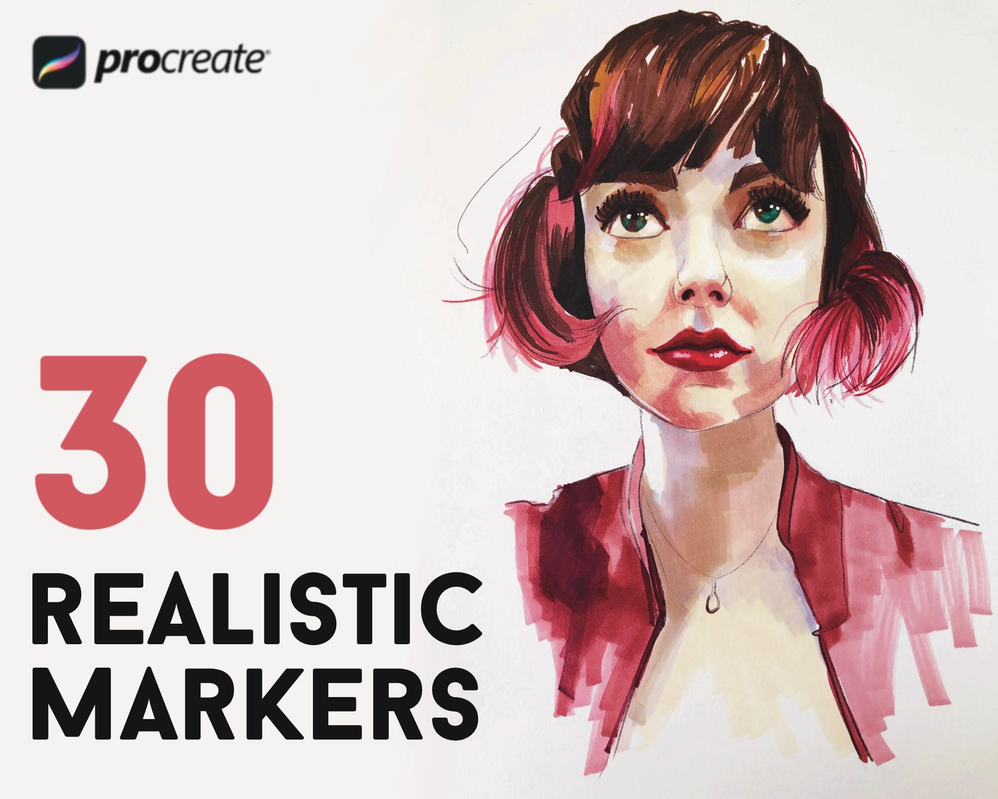 30 Markers Brushset for Procreate, Marker Digital Brushes, Procreate Sketch Brushes, Brushes for ...
