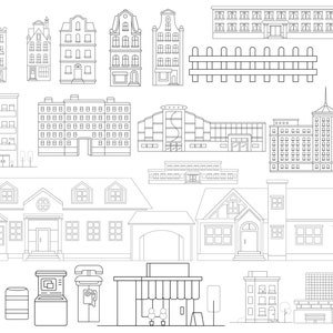 Manga Town Brushes for Procreate, Manga House Brushes, Procreate City ...