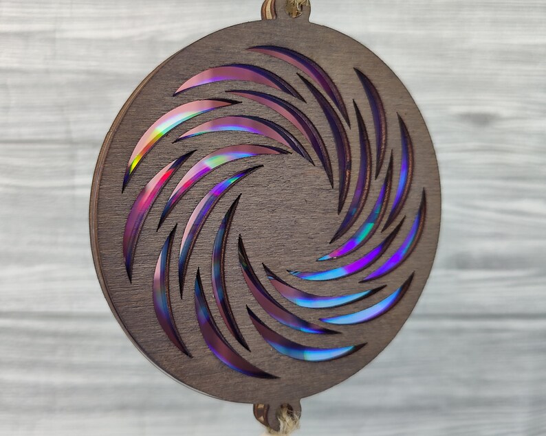 Black Pattern Suncatcher Repurposing Dvds Cds Laser Cut - Etsy