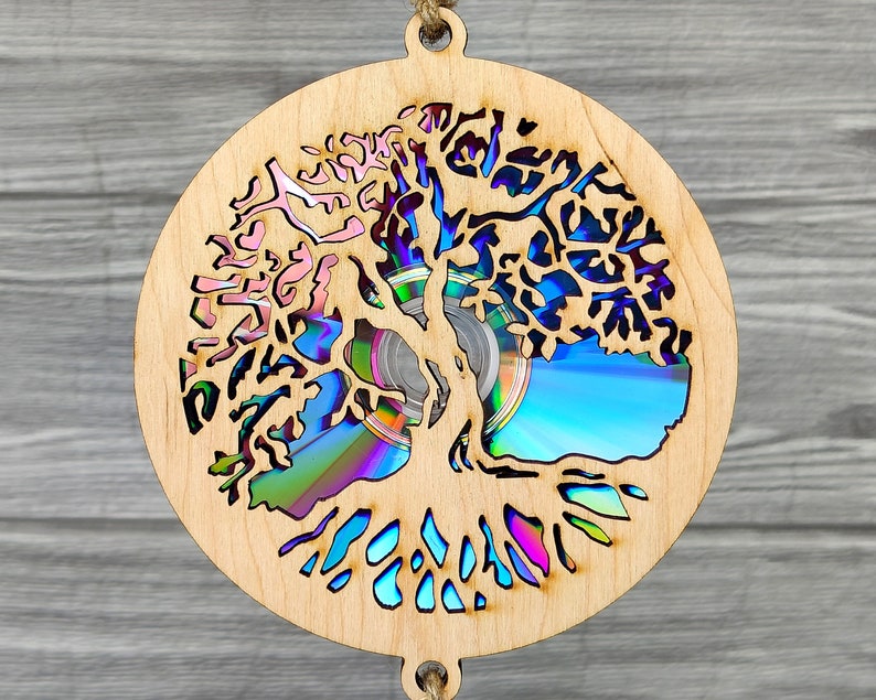 Tree of Life SVG, Suncatcher, Repurposing Dvds, Cds, Laser Cut File ...
