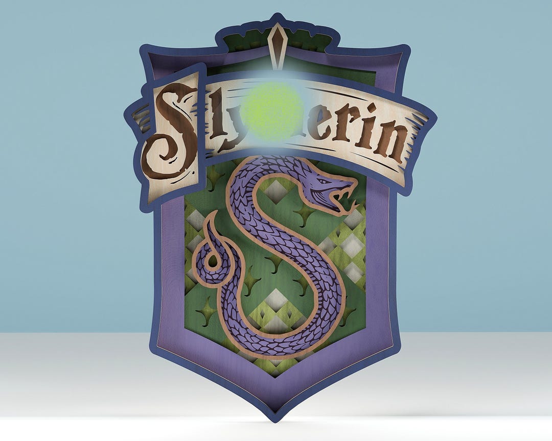 Wizard School Crest, Multilayer Magic School Wall Sign SVG, Laser Cut ...