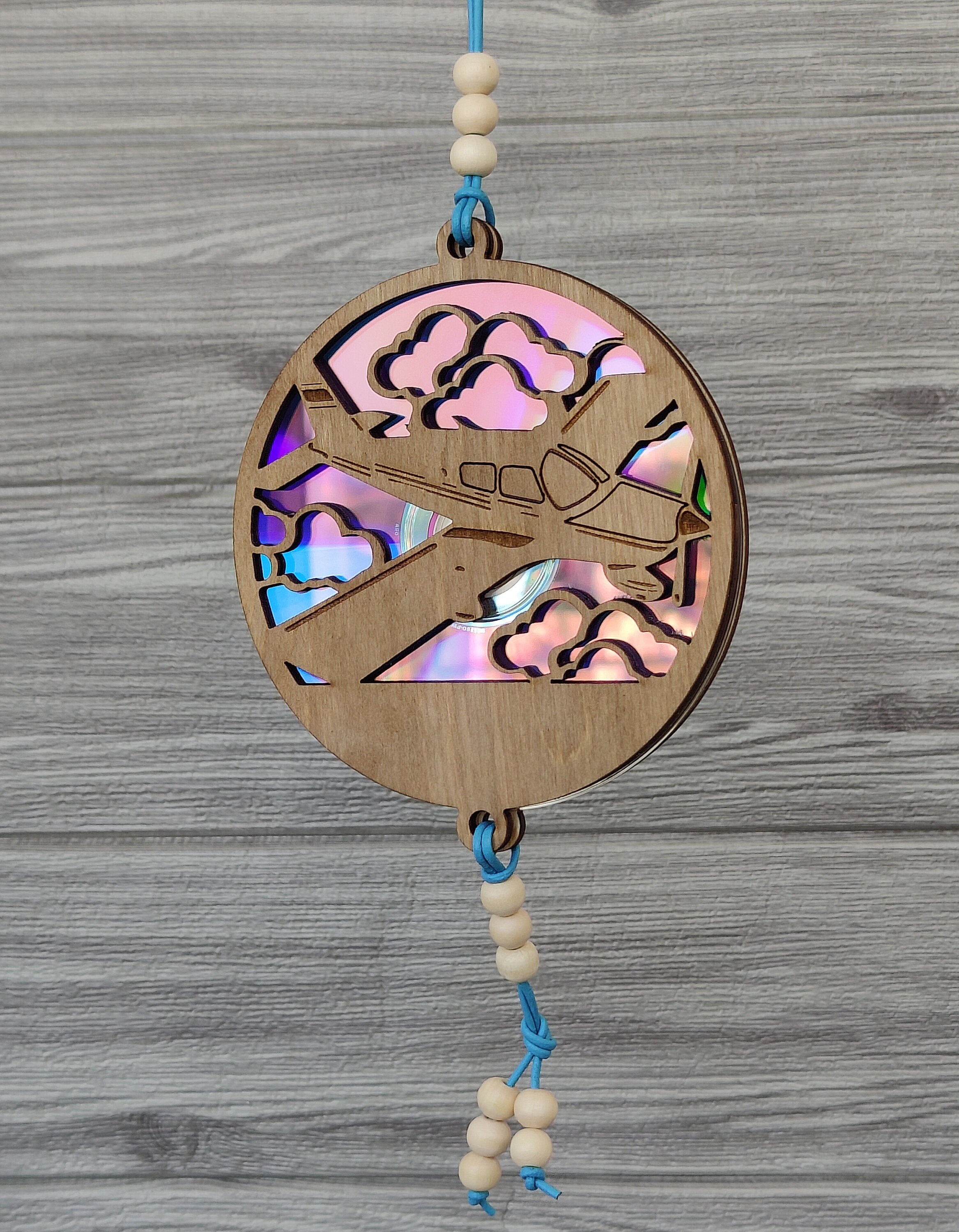 Airplane SVG Layered Suncatcher Repurposing Dvds Laser Cut - Etsy