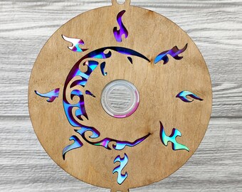 Moon Sun Suncatcher Repurposing Dvds Laser Cut File SVG, PDF, EPS ...