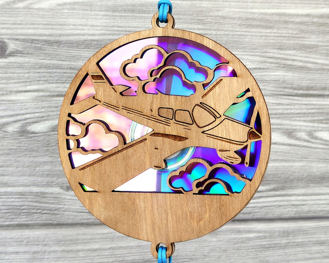 Airplane SVG, Layered Suncatcher, Repurposing Dvds, Laser Cut File - Etsy