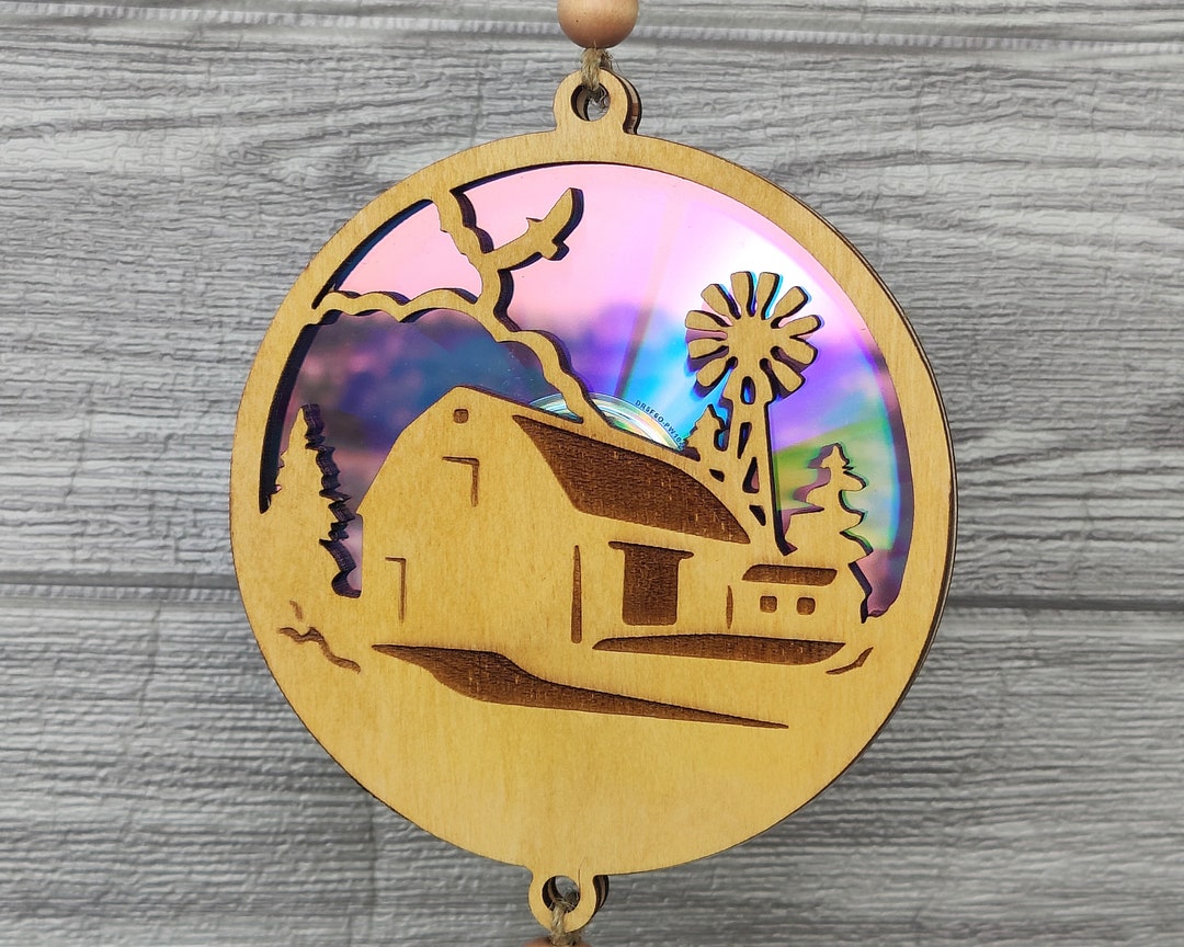 House Suncatcher, Repurposing Dvds, Cds, Laser Cut File, Glowforge - Etsy