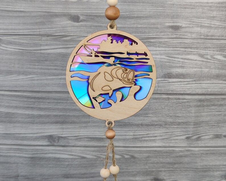 Fishing SVG Suncatcher Repurposing Dvds Cds Laser Cut - Etsy