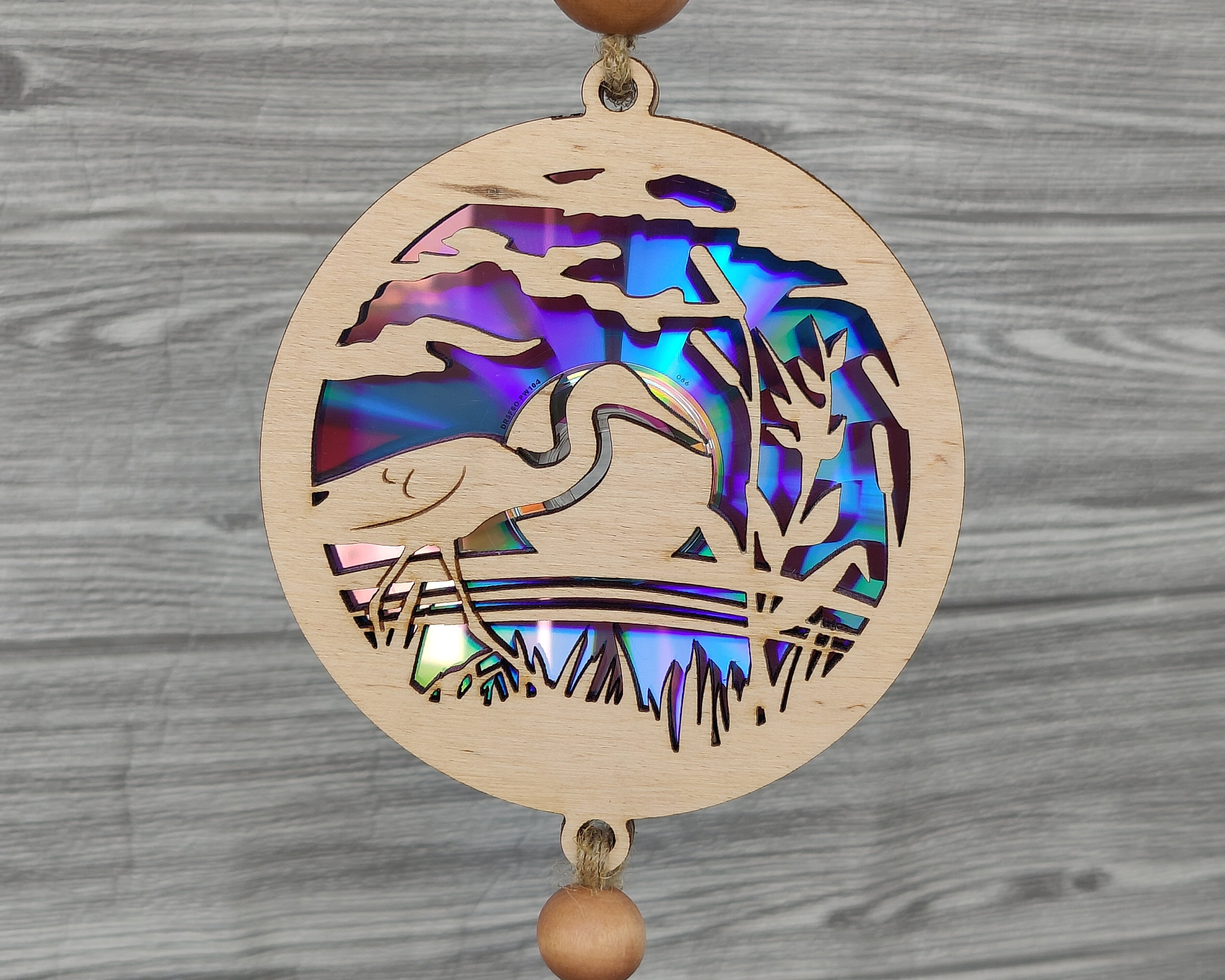 Crane SVG, Suncatcher, Repurposing Dvd, Laser Cut File, Glowforge - Etsy