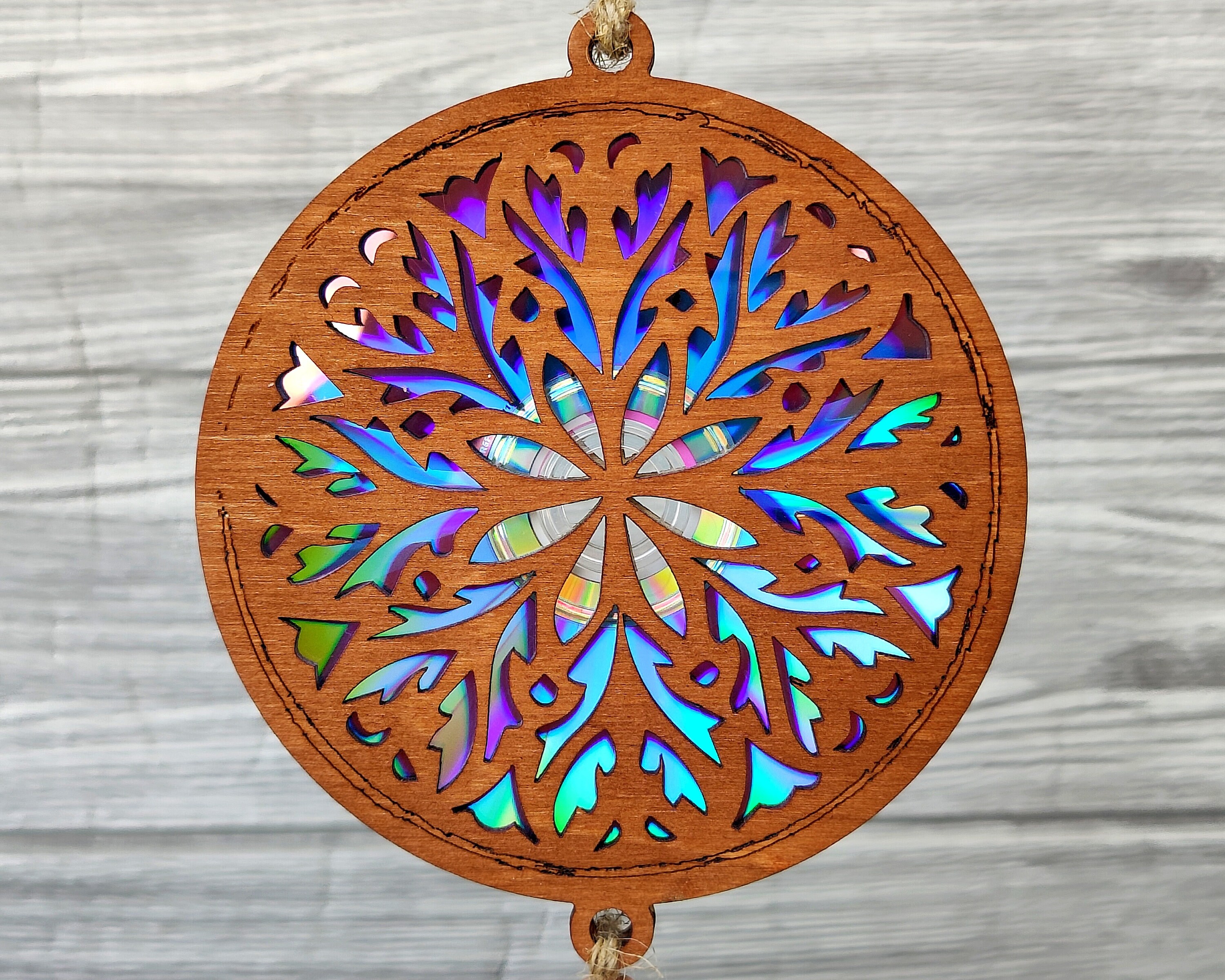 Mandala Suncatcher, Repurposing Dvds, Cds, Laser Cut File, Glowforge - Etsy