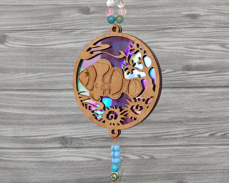 Fish SVG Suncatcher Repurposing Dvds Cds Laser Cut File - Etsy