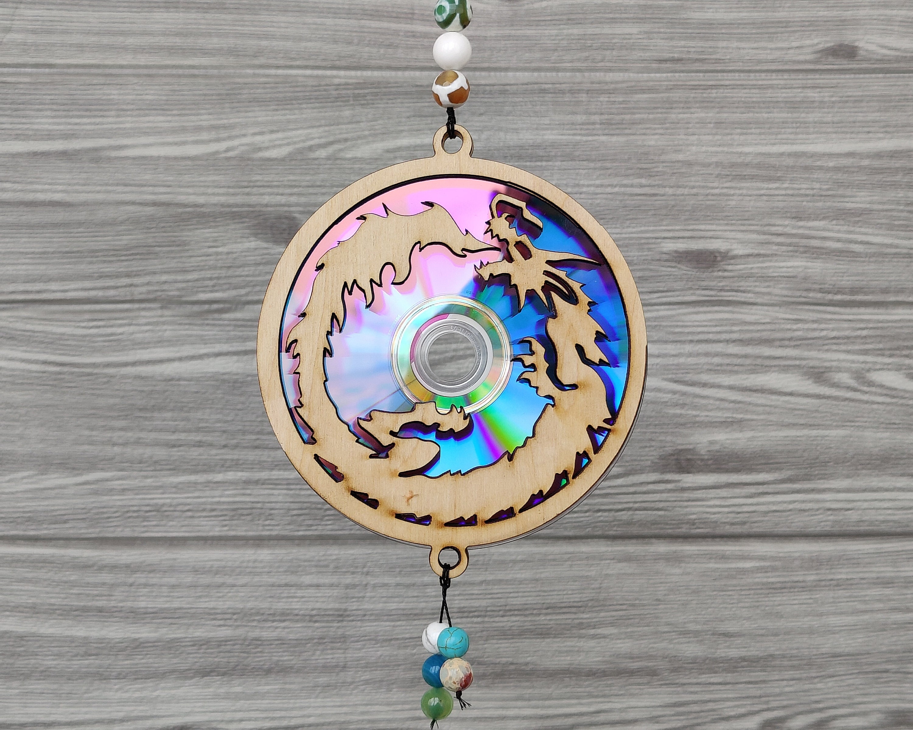 Suncatcher Dragon SVG Repurposing Dvds Cds Laser Cut File - Etsy