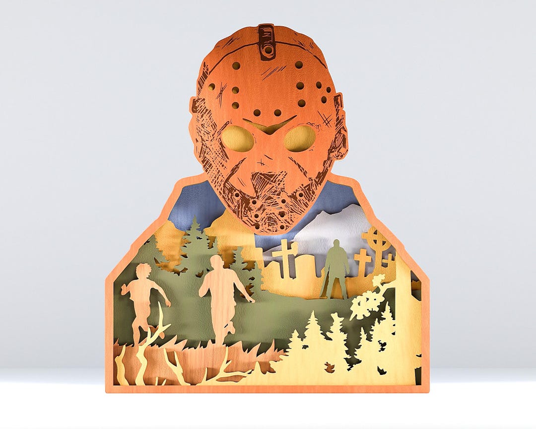 Horror SVG, 3D Multilayer, Laser Cut File, Movie Horror Scene Svg ...