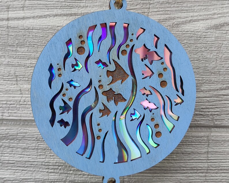 Fishes SVG, Suncatcher, Repurposing Dvds, Cds, Laser Cut File ...