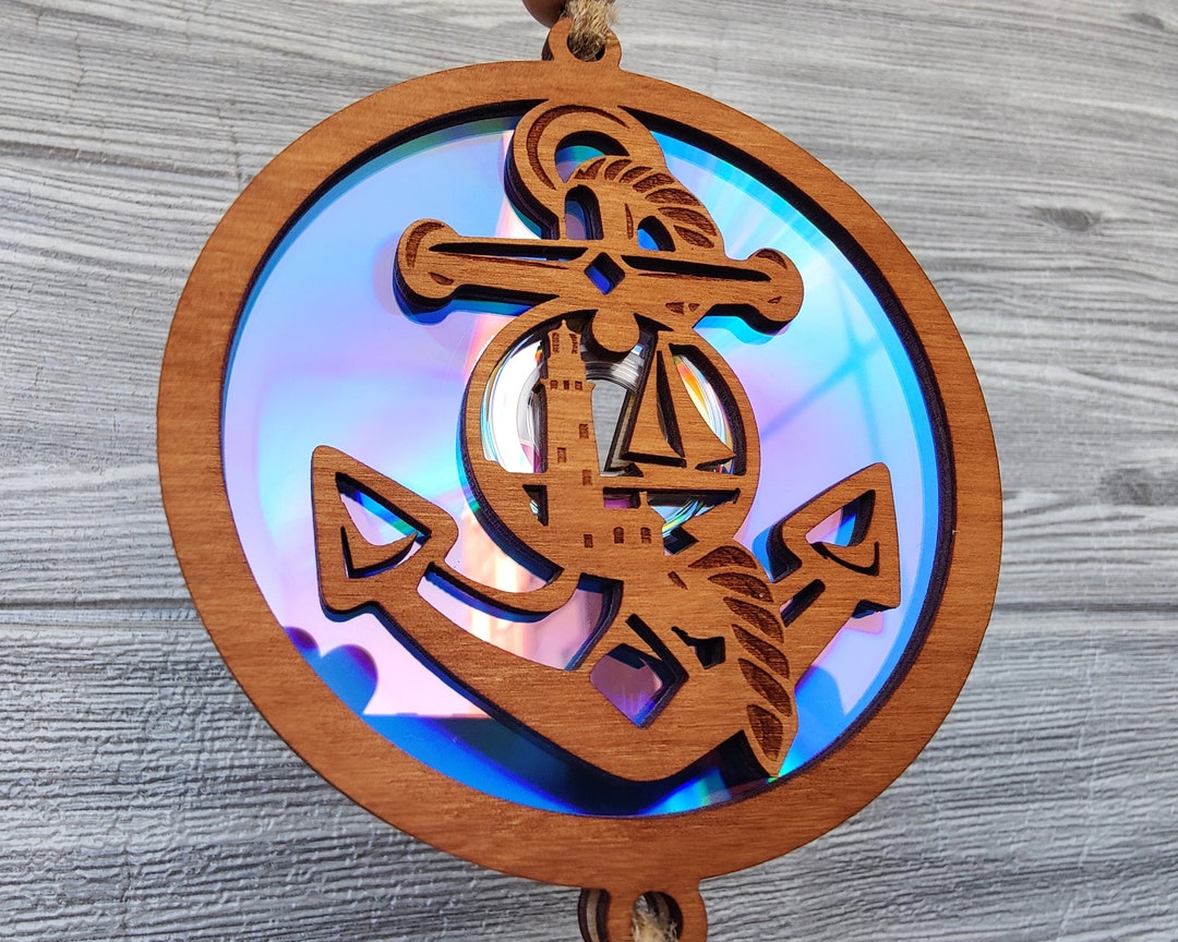 Anchor SVG, Suncatcher, Repurposing Dvds, Cds, Laser Cut File ...