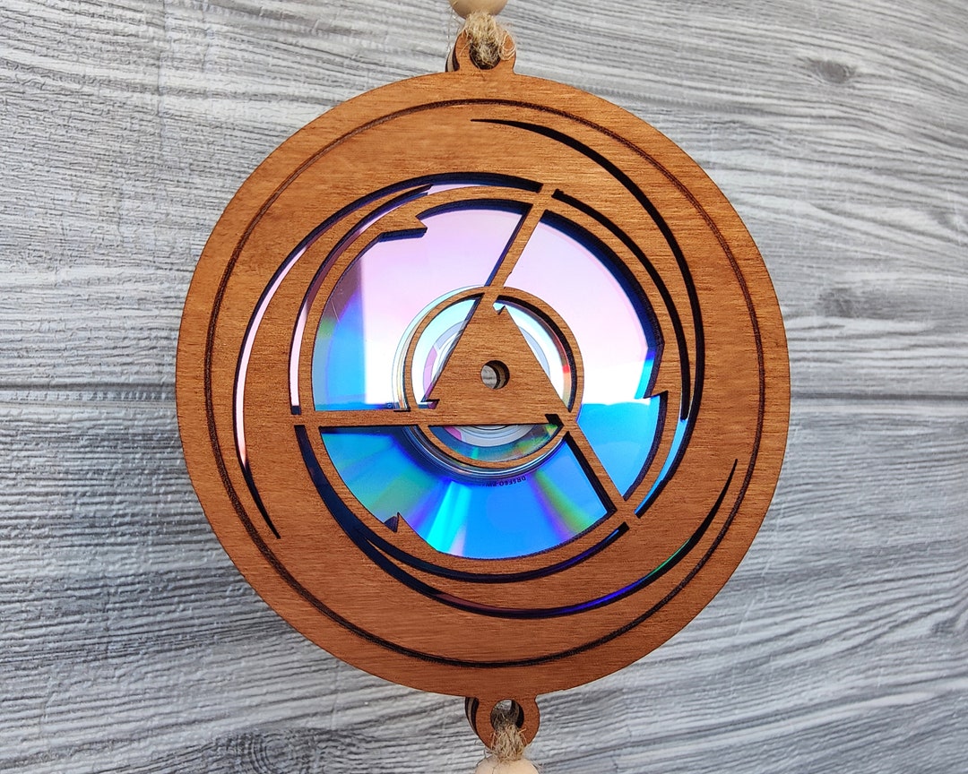 Triangle and Circle, Suncatcher, Repurposing Dvds, Cds, Laser Cut File ...