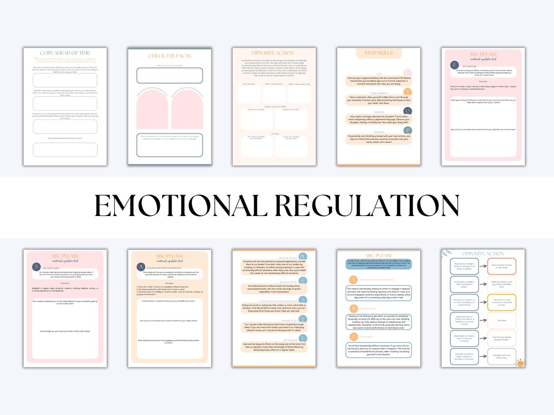 Emotional Regulation Journal - 17-page Printable Self-care Workbook and ...